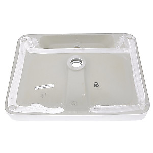 Nantucket Sinks DI-2317-R1 1-Hole Rectangular Drop-in Ceramic Vanity Sink, 23"
