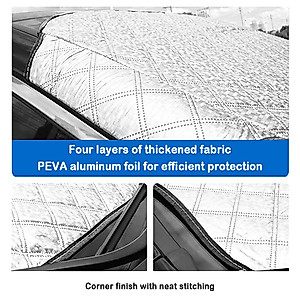 4 Layer Thickened Windshield Cover for Ice and Snow [Upgraded],All Season Car Windshield Snow Cover with Rear View Mirror Cover,Universal Car Snow Cover Car Accessories for Most Vehicles