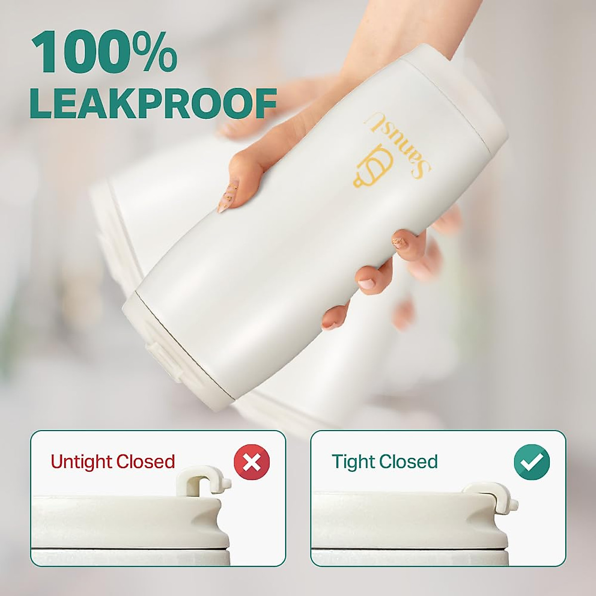 Stainless Steel Insulated Tumbler 20oz - Leak Proof, Double Wall Vacuum Insulation, Built-in Cleaning Tools, Durable, Corrosion-Proof (Black)