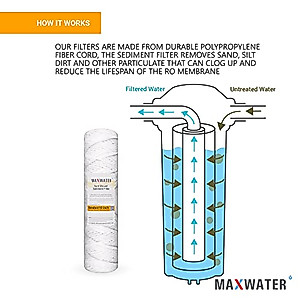 (25 Pack) Standard 10"x2.5" String Wound Sediment Water Filter (5 Micron), Hard Well, Whole House, WVO Biodiesel, compatible with Standard RO Reverse Osmosis Systems, WH Systems
