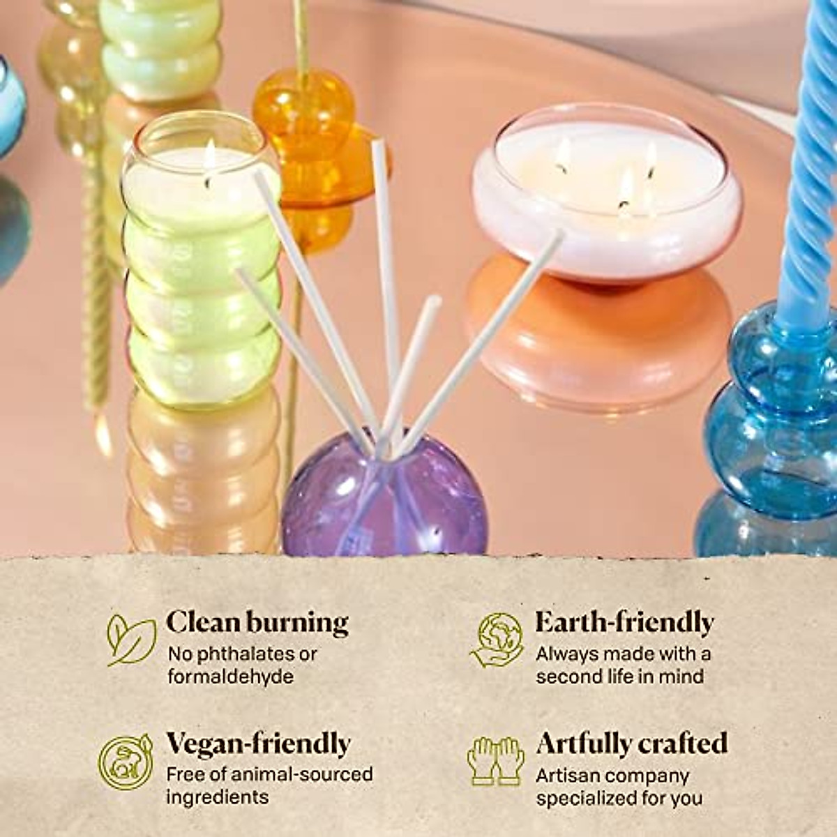 Paddywax Candles Realm Candle, 12 Ounces, Green, Bamboo