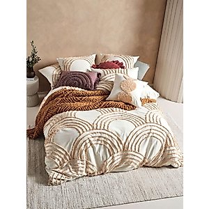 INDACORIFY Beautiful Tufted Duvet Cover Cotton Bohemian Duvet Cover Comforter Doone Cover Washed Indian Cotton Duvet 2 Pillow Cover Custom Size Bedding Set (King 90 X 104 Inches)