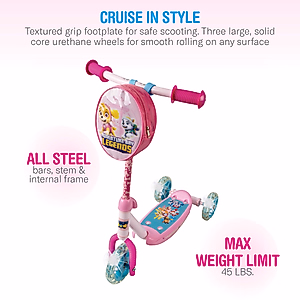 PlayWheels PAW Patrol 3-Wheel Kids Scooter with Accessory Pouch, Blue Large