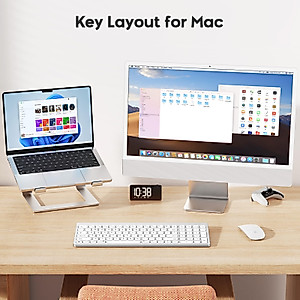 OMOTON Bluetooth Keyboard for Mac, Sleek Design, Quiet Typing, Wireless Keyboard with Numeric Keypad Compatible with MacBook Pro/Air, iMac, Mac Mini/Pro Laptop (Silver)