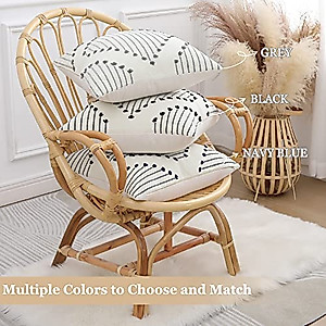 Mecatny Boho Throw Pillow Covers Black and Cream White Pillow Covers 18X18 Set of 2 Farmhouse Decorative Pillow Covers for Couch Sofa Living Room