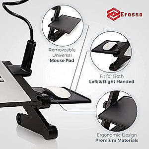 DZHJKIO Laptop Stand for Bed- Portable Laptop Table -Folding Laptop Table - Laptop Stand Adjustable Height with Phone Holder and Mouse Pad Ergonomic Laptop Desk for Couch Computer Riser by Erosso