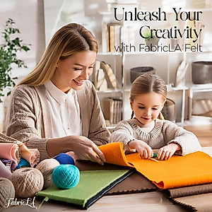 FabricLA Acrylic Felt Fabric - 72" Inch Wide 1.6mm Thick Non-Stiff Felt by The Yard - Use Felt Sheets for Sewing, Cushion, Padding, DIY Arts & Crafts - Black Fabric, 1 Yard