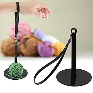 Wrist Yarn Holder, Acrylic Yarn Organizer Stand with Wrist Strap Portable Yarn Ball Hanger Yarn Spinner Minder for Knitting Craft Lovers Crocheting, Prevent Tangling (Black)