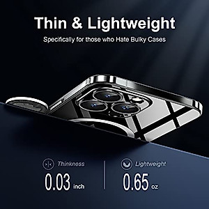 Purluct Magnetic Slim Designed for iPhone 13 Pro Max Case[Compatible with MagSafe],Thin Finish Skin Hard Back Case [Non Yellowing] Ultra Protective Fit Cover with Camera Protection 6.7 Inch (Clear)