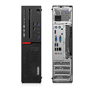 Lenovo Small Desktop Computer (SFF), Dual 24 Inch Monitors, Intel Core i7-6700, 32GB RAM 512GB SSD +2TB HDD, 2GB Graphics Card, HDMI, WiFi, Bluetooth,Wireless Keyboard Mouse (Renewed)