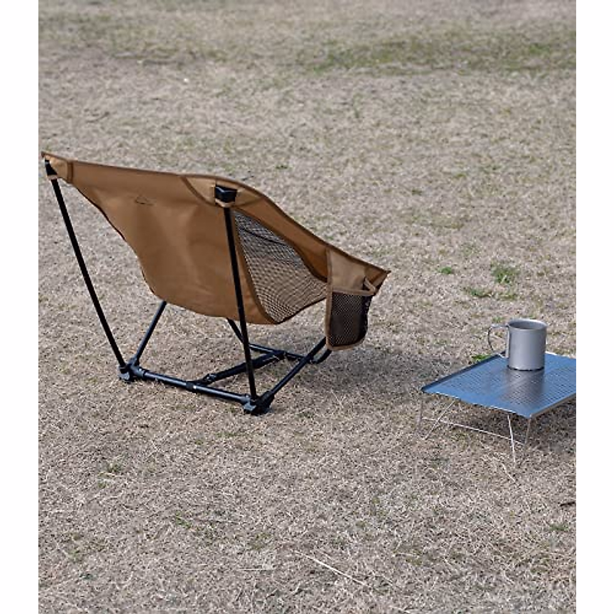 iClimb 1 Low Ground Folding Chair and 1 3M Thinsulate Insulation Warm Blanket Bundle, Ultralight Compact for Single Person Outdoor Backpacking Camping Beach Concert