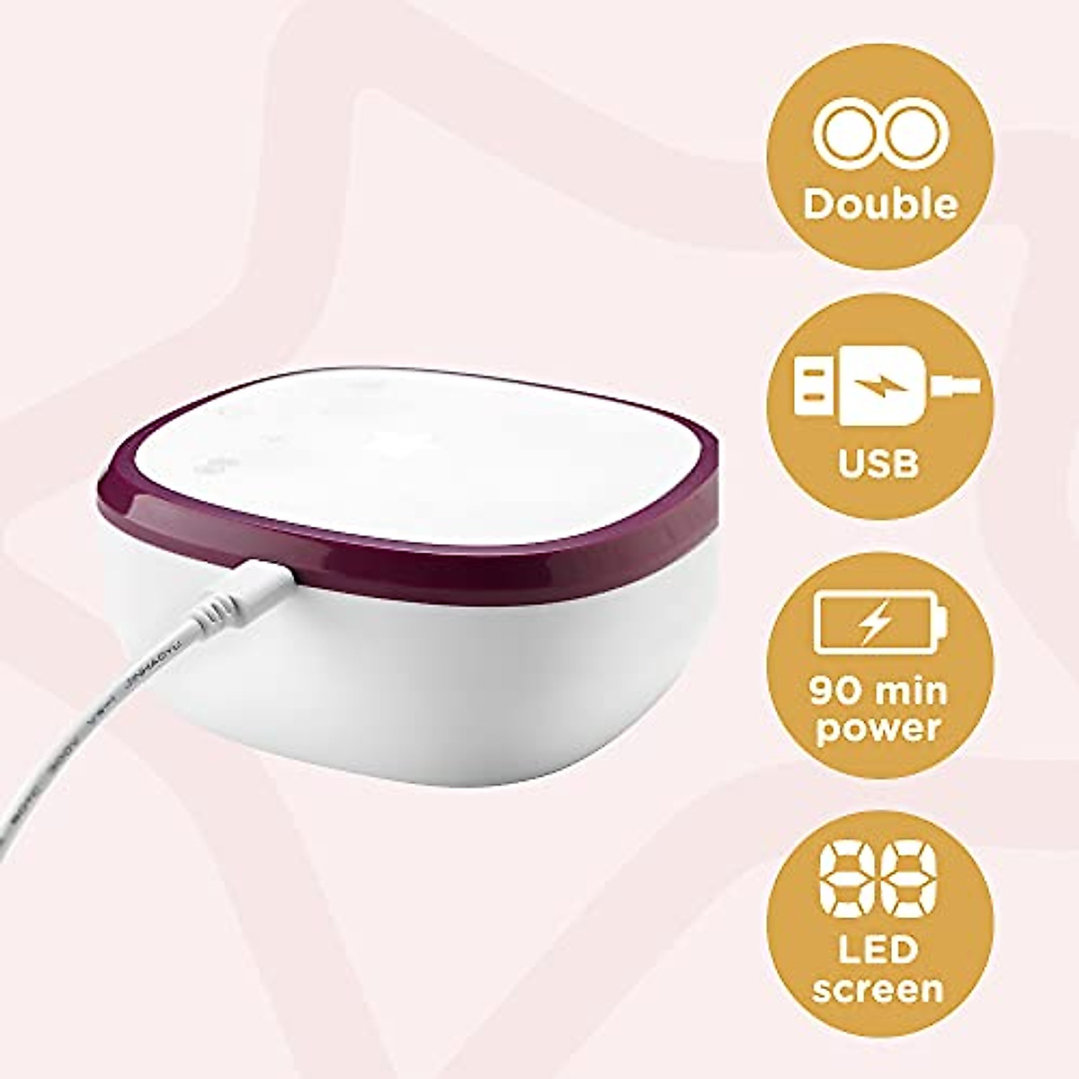 Tommee Tippee Made for Me Double Electric Breast Pump, USB Rechargeable | Quiet, Portable, Lightweight