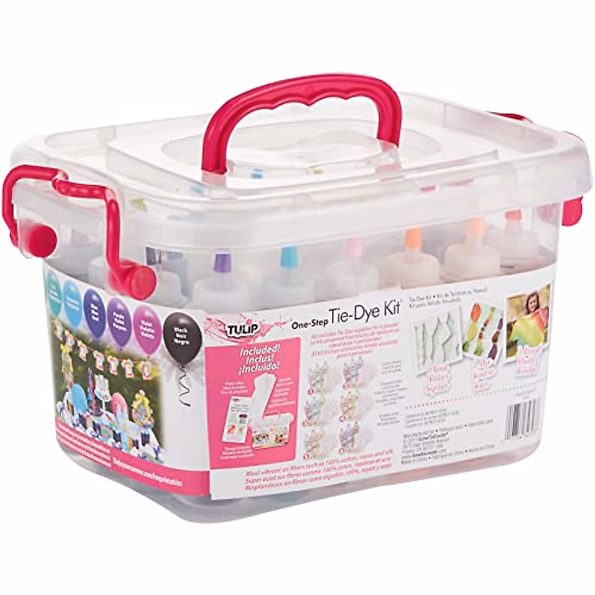 Tulip One-Step Tie-Dye Party, 18 Pre-Filled Bottles, Creative Group Activity, All-in-1 Fashion Design Kit, 1 Pack, Rainbow