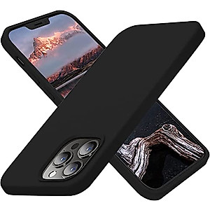 HTH iPhone 14 PRO Case, Premium Silicone and Ultra Slim Shockproof Protective, Sleek Design [Soft Anti-Scratch Microfiber Interior], 6.1 inch, Dark Black