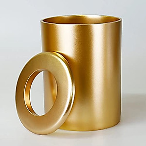 Victoria Elit Bathroom Set 6 Pieces in Gold Color / Dustbin, Toilet Brush, Towel Holder, Soap Dispenser, Toothbrush Holder and Soap Tray / Resin Metarial