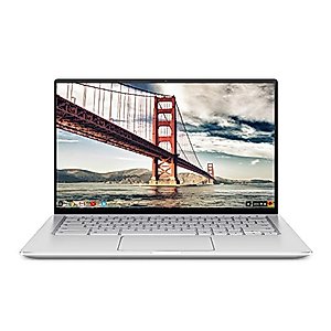 ASUS Chromebook Flip C434 2 in 1 Laptop, 14" Touchscreen FHD 4-Way NanoEdge, Intel Core m3-8100Y Processor, 4GB RAM, 128GB eMMC Storage, Backlit KB, Spangle Silver, Chrome OS, C434TA-IH348T