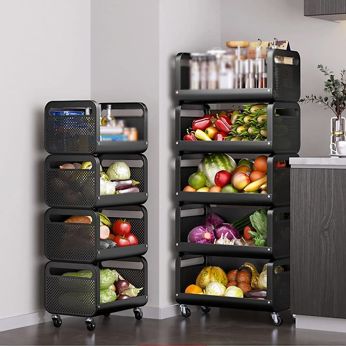 DANN Kitchen Spice Storage Rack Multi-Level Drop Tableware Rack Removable Storage Rack for Bathroom Storage Rack (Color : D, Size : 97.5cm*40cm)