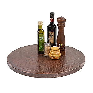Premier Copper Products LS20DB 20-Inch Hand Hammered Copper Lazy Susan, Oil Rubbed Bronze