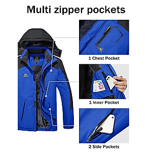 Mens Ski Jacket Fleece Jacket Snow Jacket Skiing Jacket Men Winter Coats for Men Snowboarding Jacket Waterproof Jacket US L=CN 3XL
