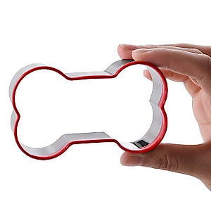 FASAKA Bone Cookie Cutters Set for dog treats, 3 Piece Dog Bone Biscuit Cutters Set with Red Environmental PVC for Baking