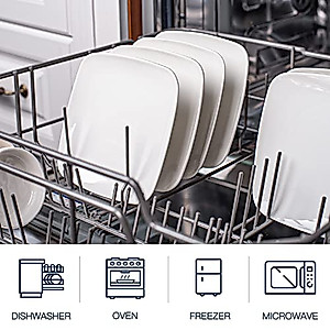 DELLING Appetizer Plates - 6.5 in Ceramic Small Plates for Dessert -Square Serving Plates - White Kitchen Dinnerware Dishes Set for Snacks, Appetizer, Side Dishes- Serving Platter Set of 6