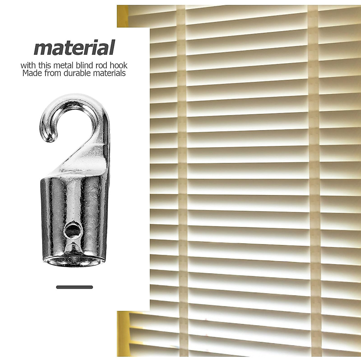 Angoily 4pcs Wand Hook Vertical Blinds Replacement Parts Wand tip Hook for Blinds Blind Parts Blind Hook Replacement Blind Wand Replacements Curtain Hooks for Drapes Connector Metal Mini