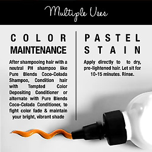 Pure Blends Tempted Intense Color Depositing Conditioner - Provides Strength, Eliminates Color Fade & Maintains Vivid Tones - Sulfate, Sodium Chloride, Paraben & Gluten Free - 8.5 Oz (Orange)