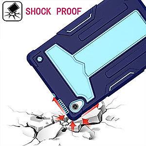 Epicgadget Case for Lenovo Tab M10 HD (2nd Gen) TB-X306F/TB-X306X - Hybrid Case Cover with Kickstand for Lenovo Tablet M10 HD 10.1 Inch Display 2020 Released (Navy Blue/Light Blue)