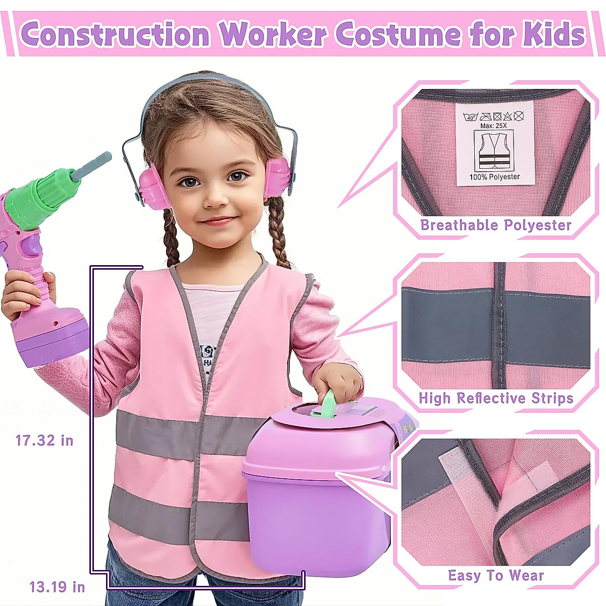 Kids Tool Set, 31 PCS Kids Tool Box Pretend Play Construction Toy with Electric Drill Hammer Tool Accessories Toddler Tool Set for Girls Boys Ages 3 4 5 6 7 Years Old