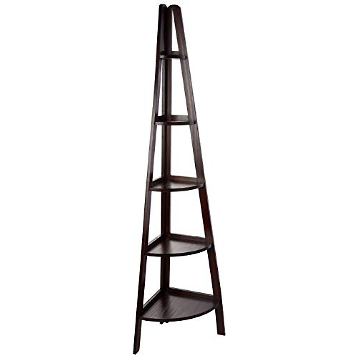 Casual Home 5-Shelf Corner Ladder Bookcase, Espresso