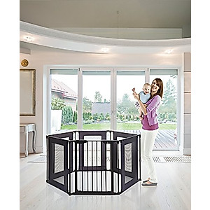 Dreambaby Brooklyn Converta 3 in 1 Play-Pen 6 Panel Gate - Versatile Baby Playpen & Toddler Play Yard, Foldable & Baby Fence Play Area, Ideal Baby Gate Playpen for Babies and Toddler - Black