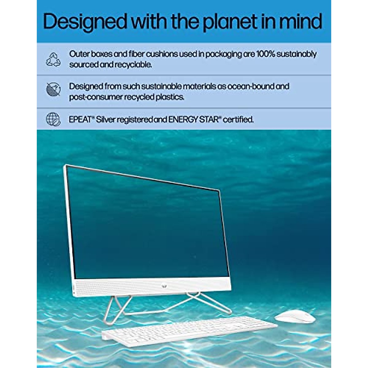 HP All-in-One Bundle PC, 23.8" FHD Micro-Edge Touchscreen Display, 12th Generation Intel Core i5 Processor, Intel Iris Xe Graphics, 8 GB RAM, 512 GB SSD, Windows 11 Home OS, Wi-Fi (24-cb1170, 2022)