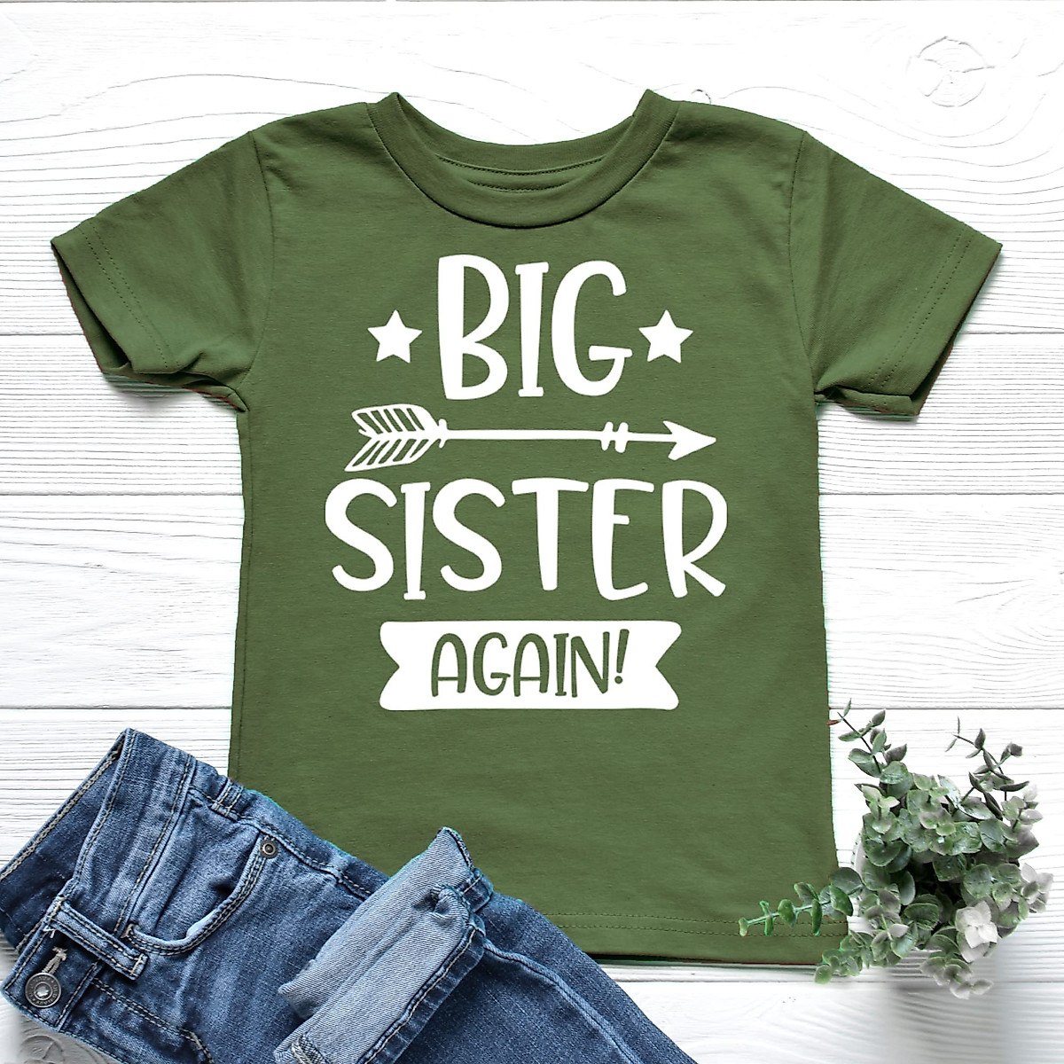 Arrow Big Sister Again Sibling Announcement Shirts for Baby and Toddler Girls Sibling Outfits Vintage Burgundy Shirt