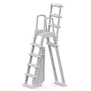Aqua Select White Flip-Up A-Frame Ladder for Above Ground Swimming Pools 48-54" H