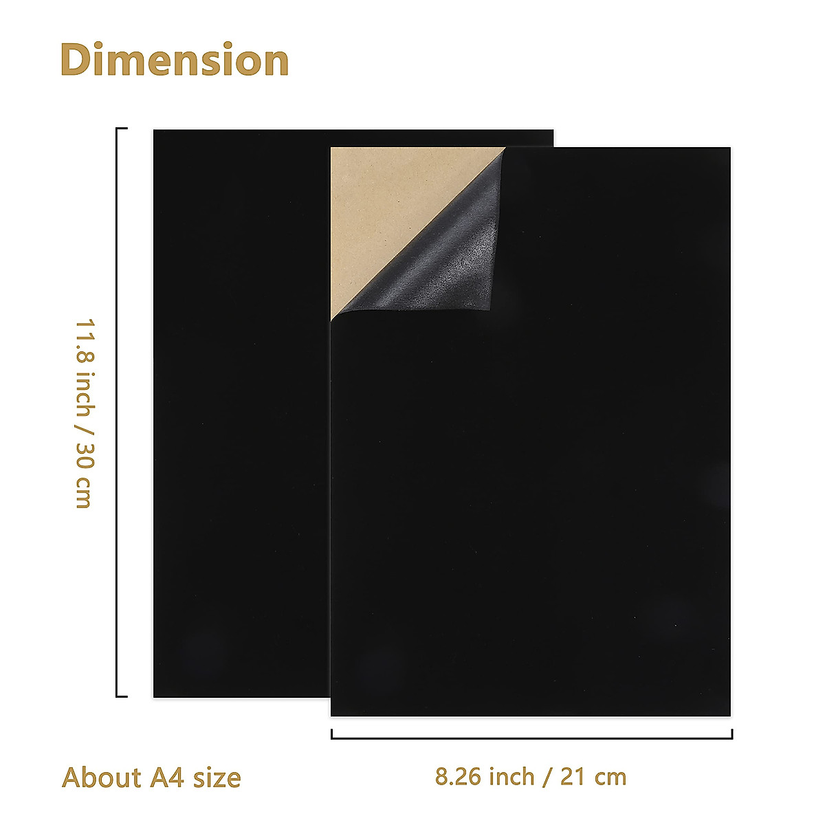 Caydo 12PCS Black Self Adhesive Felt Sheets, Soft Velvet Sticky Back Felt for Jewelry Box and Drawer Liner, Art and Craft Making(A4 Size)