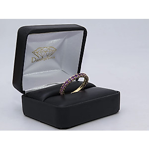 Dazzlingrock Collection Round Amethyst Eternity Stackable Wedding Band for Women in 14K Yellow Gold Size 8