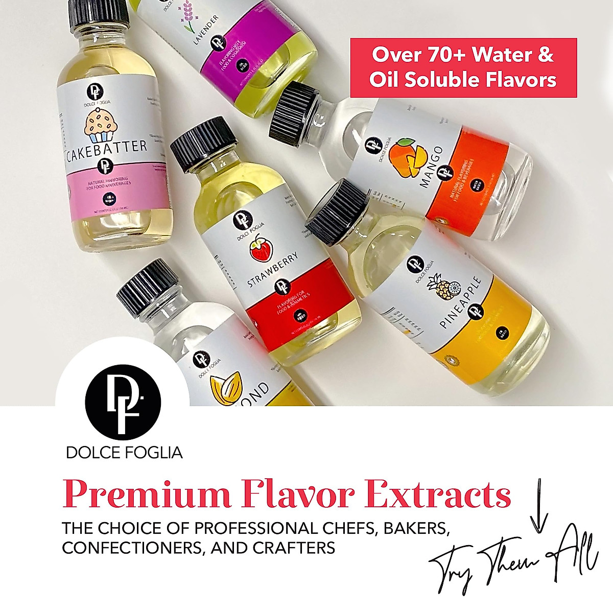 Dolce Flav Strawberry Extract 2 oz – Kosher, Sugar-Free, Concentrated Berry Flavor for Candy, Chocolates & Desserts, Includes Measured Dropper