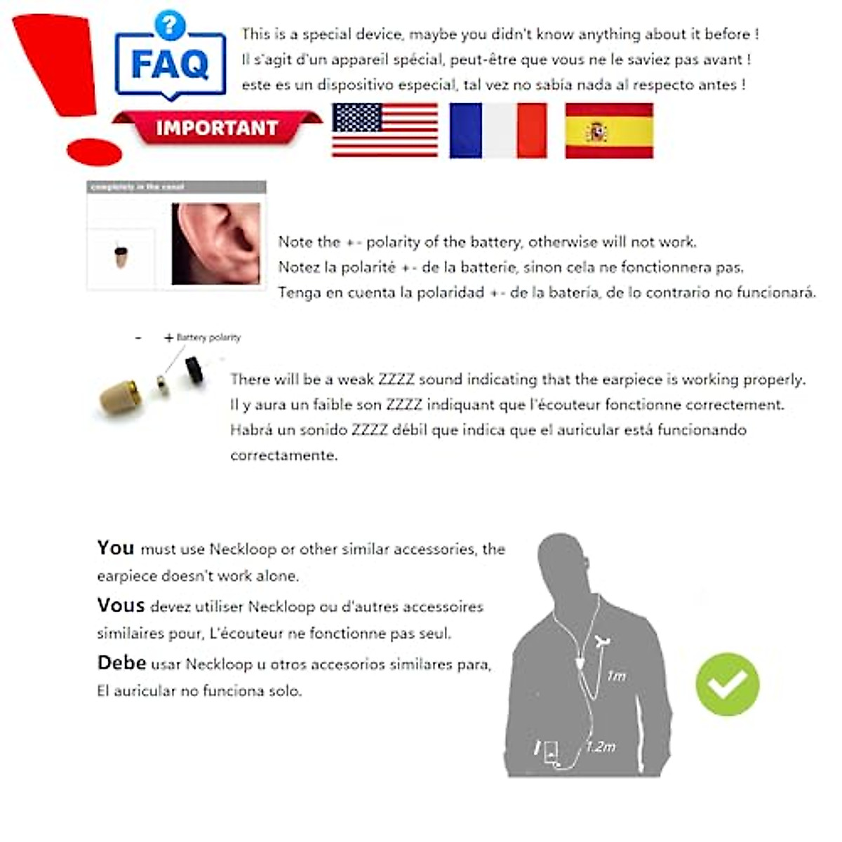 EDIMAEG Parts:10x6x6 mm Skin Spy CIC Earpiece Cannot Work Alone