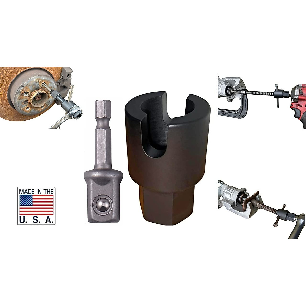 T-Bar Socket C-Clamp Tap Wrench Rod Chuck Key Crank Handle Scissor Jack Brake tool Half Inch Drive Adapter J Screw Wing Nut Slotted Socket tool 1/2 Inch drive