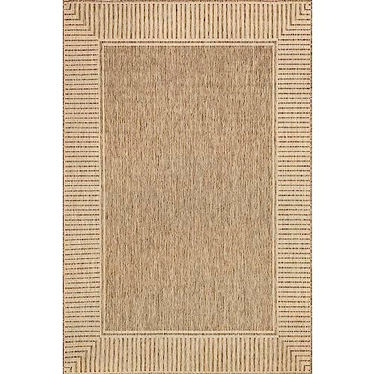 nuLOOM Asha Simple Border Indoor/Outdoor Accent Rug, 2x3, Light Brown