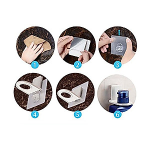 Svaitend Plastic Self-Adhesive Wall Mounted Bathroom Bottle Holder Shower Gel Shampoo Hook 2 Pcs