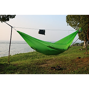 Onewind Camping Hammock with Mosquito Net for Youth Travel Hiking Backpacking Backyard Outside Patio, Sturdy Ripstop Nylon Lightweight Kids Hammock with Tree Straps and Cinch Buckles