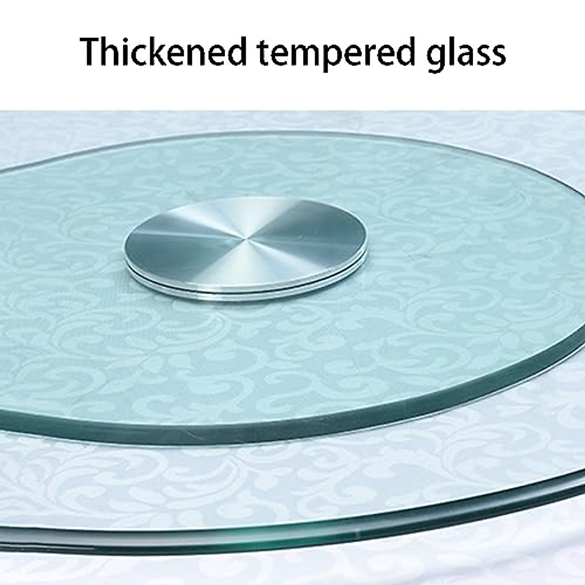 BBAUER Lazy Susan Turntable, Table Glass Turntable, Tempered Glass Lazy Susan Turntable, Round Tabletop Rotating Serving Tray for Dining Table