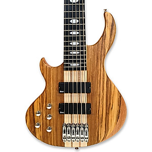 Left-handed 6 String Electric Bass Guitar Millettia Laurentii+Okoume body maple neck