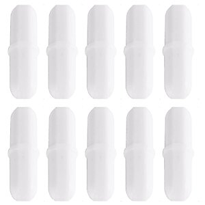 joaoxoko Magnetic Stir Bars,10 Pcs PTFE Magnetic Stirrer Mixer Stir Bar, 20 mm/ 0.8 Inch White Laboratory Stirrer Mixer Bar (10)