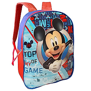 Disney Mickey Mouse Backpack Bundle with Lunch Box, Stickers (School Supplies Bundle)