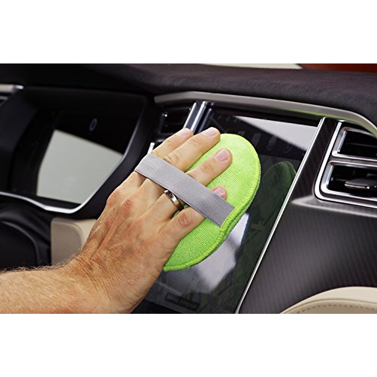 Glart 43PP Microfibre Hand polishing Sponge Set of 3, 130x25 mm, Wax applicator pad for waxes, Polishes, Paint Cleaner, car Polish, Instead of polishing Machine