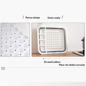 Plate Rack Draining Dish Rack Collapsible Drying Dish Storage Rack, Dish Drainer Dinnerware Basket For Kitchen Counter Campers Pan Plate Holder