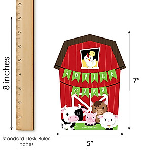 Big Dot of Happiness Farm Animals - Barn Wish Card Barnyard Baby Shower Activities - Shaped Advice Cards Game - Set of 20