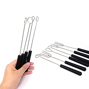 Honbay 10PCS Stainless Steel Chocolate Candy Dipping Forks Fondue Forks for Baking